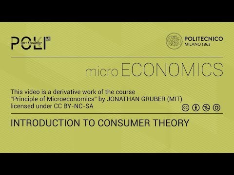 Introduction to Consumer Theory (derived from video lecture by Jonathan Gruber)
