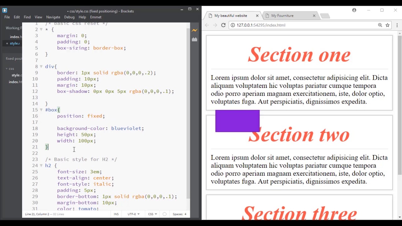 Fixed Positioning ( CSS Layout )
