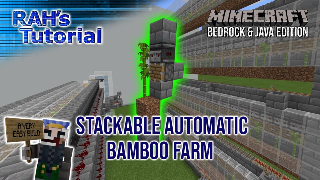 StackableAutomatic Bamboo Farm Tutorial - Minecraft 1.20+ Bedrock & Java edition