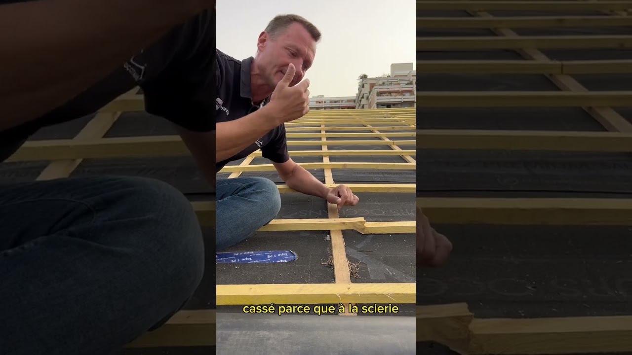 ⚠️ Be careful with fragile battens 🤕 #roofer #roofing #roof #covering #construction #toulouse #oc...