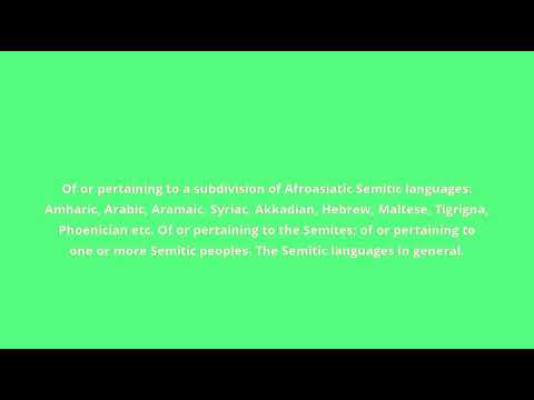 what is the meaning of Semitic.