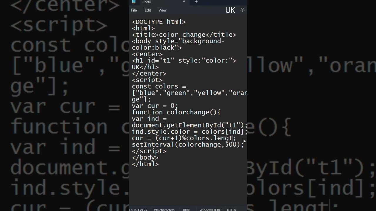 Color Changing Text in Notepad | HTML tutorial #html