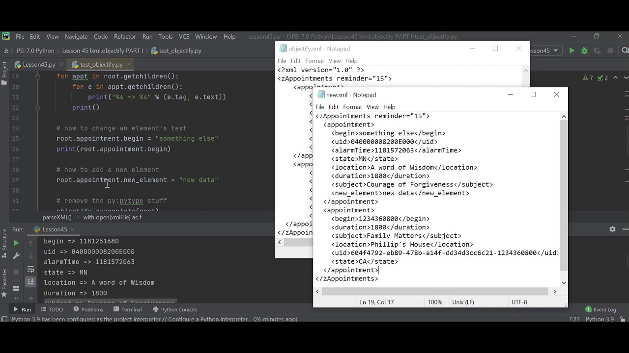 Lesson 45 lxml objectify PART I.  Python Programming.
