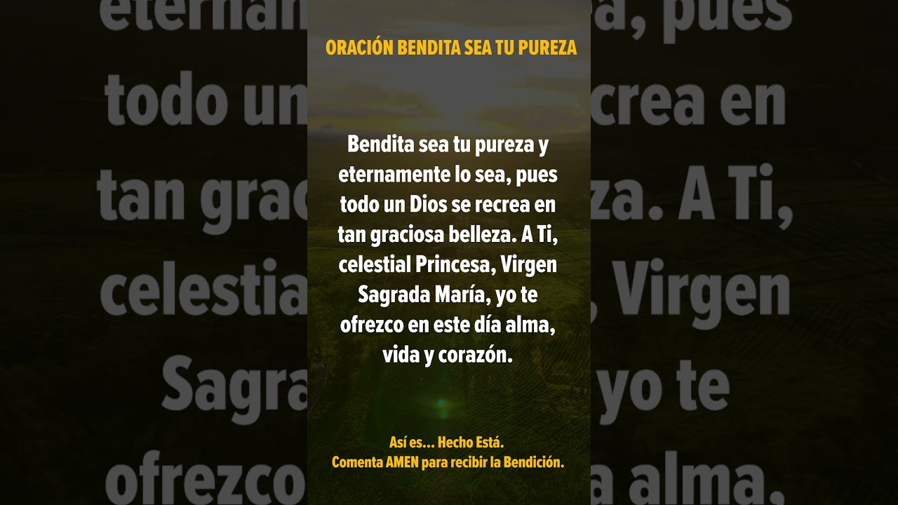Oración Bendita Sea tu Pureza | Oraciones a la Virgen María