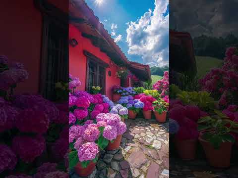 Hydrangea Flower Garden Tour: A Blooming Wonderland #gardening #nature #hydrangeaflower #shorts