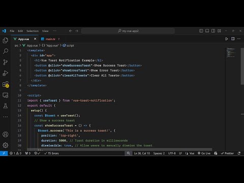 Vue.js 3 Tutorial to Show Toast & Notification Alert Messages Using vue-toast-notification in TS