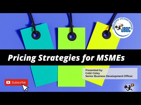 JBDC Virtual Biz Zone - Pricing Strategies for MSMEs