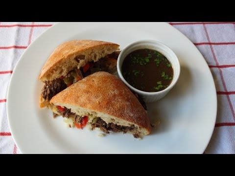 Chicago Italian Beef Sandwich "Stew Meat Edition" - Stewed Italian Beef Sandwich
