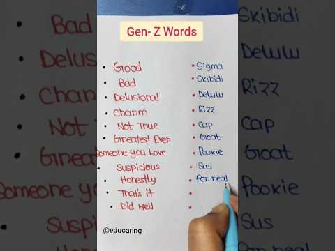 Gen - Z Words | Pookie 🎀 | Meaning Of Delulu #cap #rizz #delulu #genz #genalpha #shorts