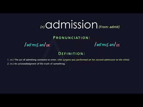 Admission Meaning And Pronunciation | Audio Dictionary