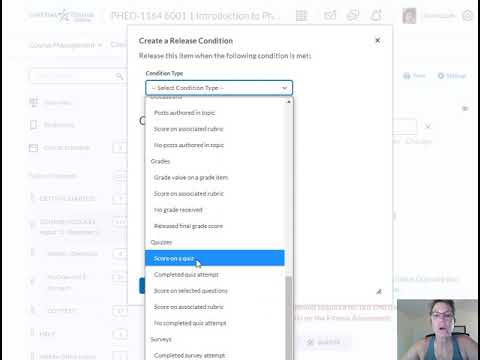 How to set up restrictions on D2L- Syllabus Quiz to Course Modules