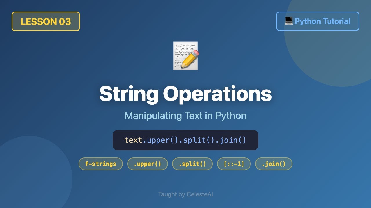Python Tutorial for Beginners #3 - String Operations (Methods, Slicing, f-strings)