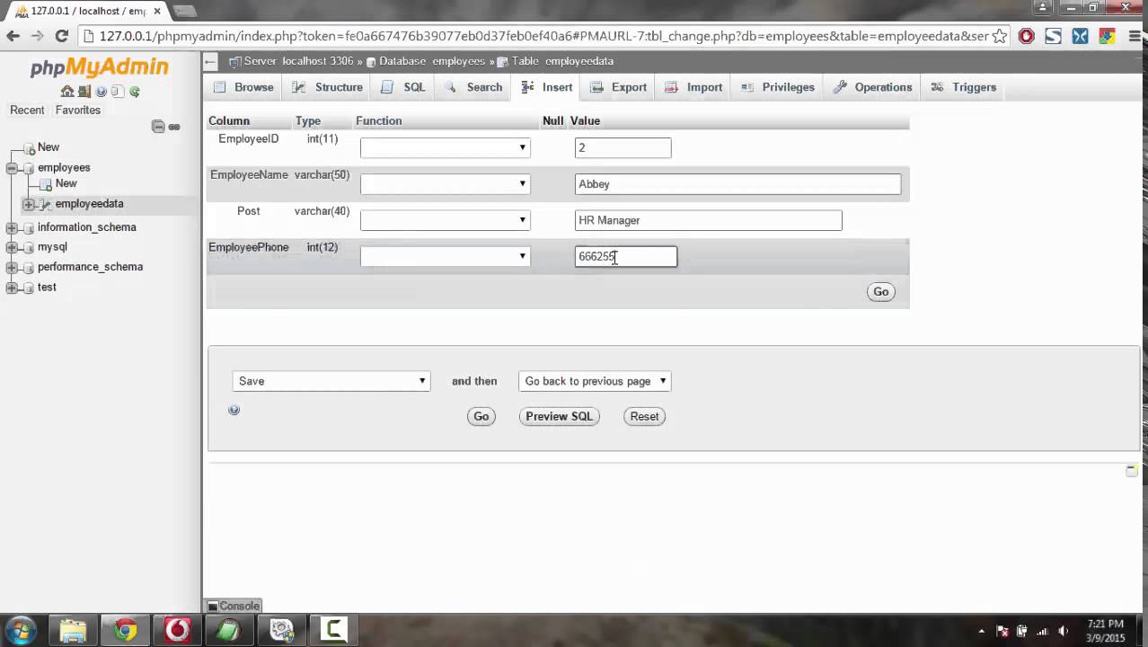 Update MySQL Table in PHPMyAdmin