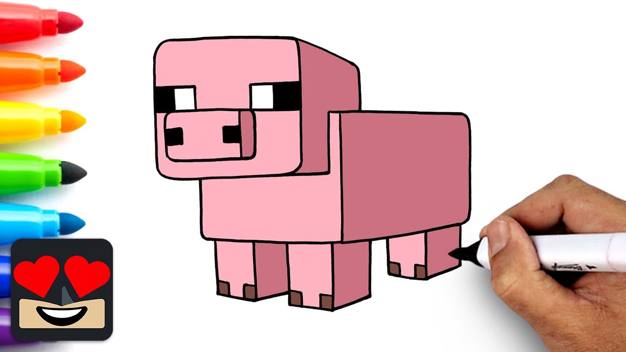 How To Draw Minecraft Pig | Step by Step Art Lesson for Beginners
