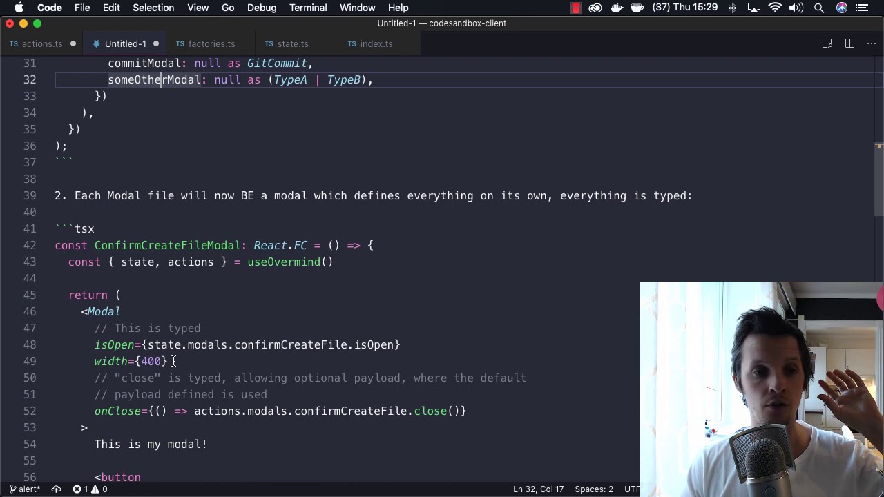 Codesandbox - Modals suggestion