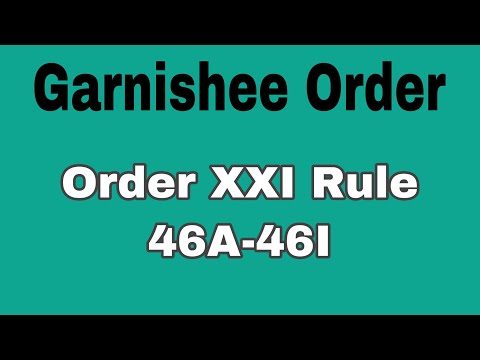 Garnishee Order || Order 21 Rule 46A- 46I of CPC || By Geetanjali