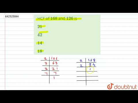 HCF of 168 and 126 is | 10 | SAMPLE PAPER 2019 | MATHS | X BOARD PREVIOUS YEAR PAPER ENGLISH |...