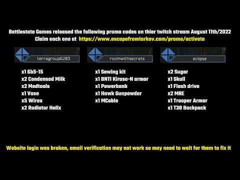 Tarkov Promo Codes for Free Items