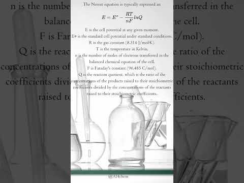 The Nernst equation | Learn Chemistry| @AI4chem