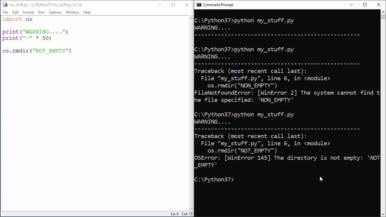 Python Tutorial - 40 - Delete Files and Folders