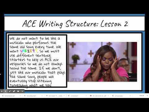 ACE Lesson 2 "Sentence Starters"