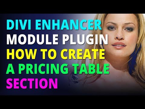 Divi Enhancer Module Plugin Create Pricing Table Section