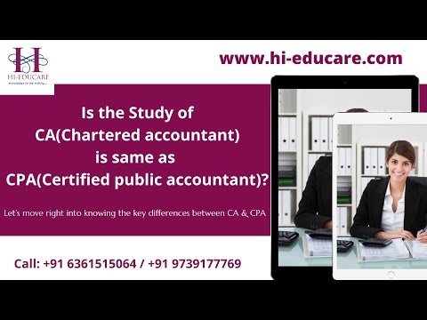 Is the Study of CA(Chartered accountant) is same as CPA(Certified public accountant)?