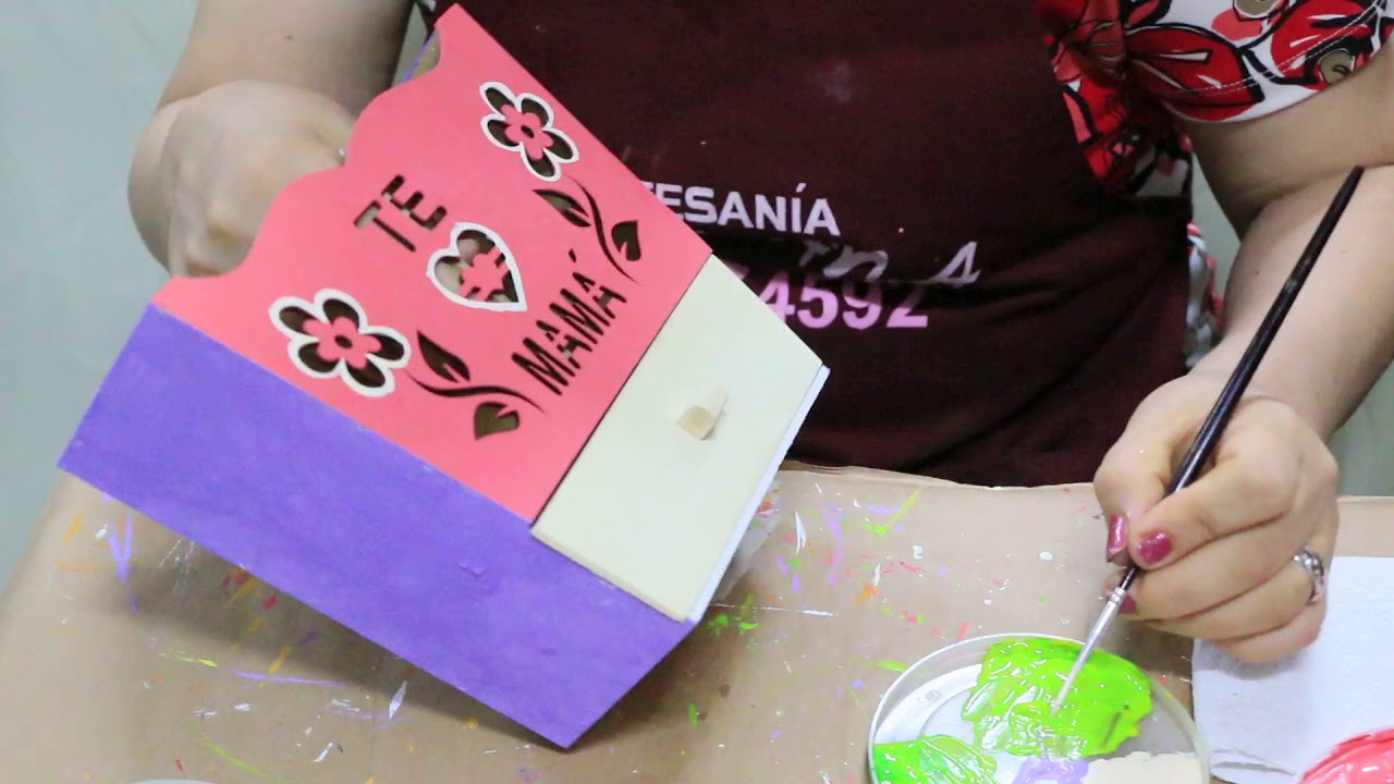 COMO PINTAR UN ORGANIZADOR MACETERO EN LASER- PROYECTO DIA DE LA MADRE