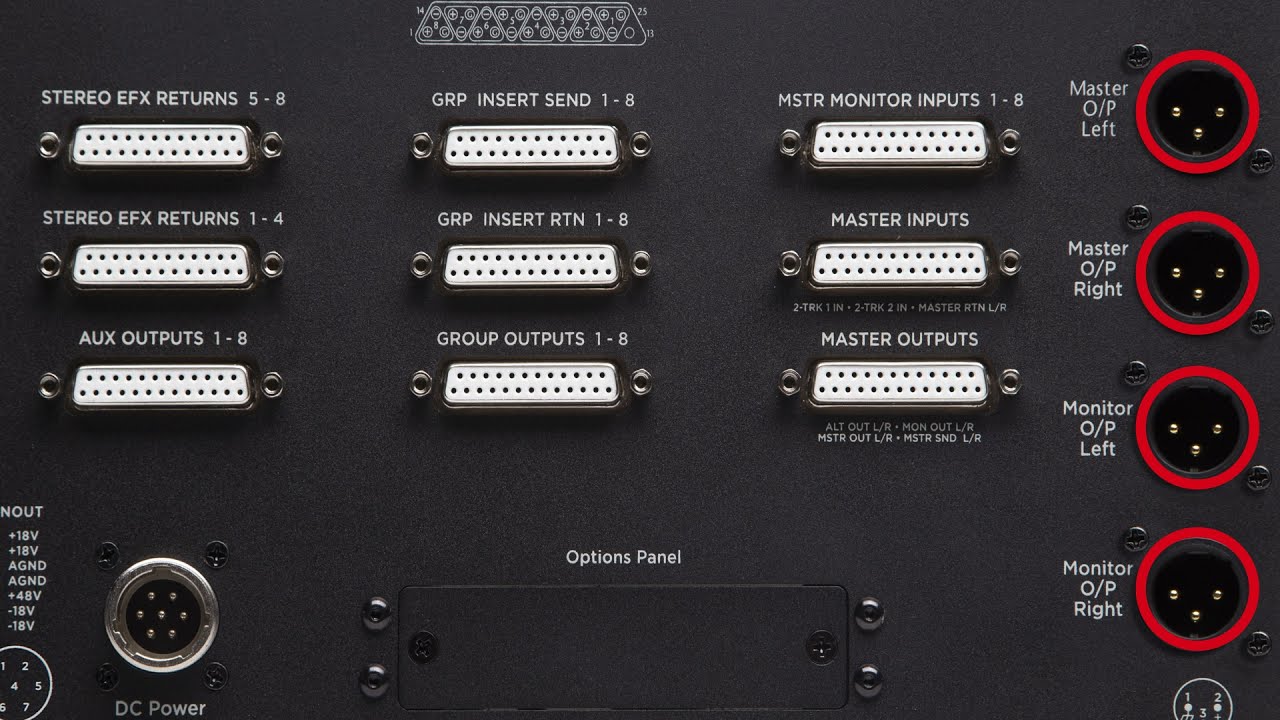 Trident Series 68 Console - Rear Panel
