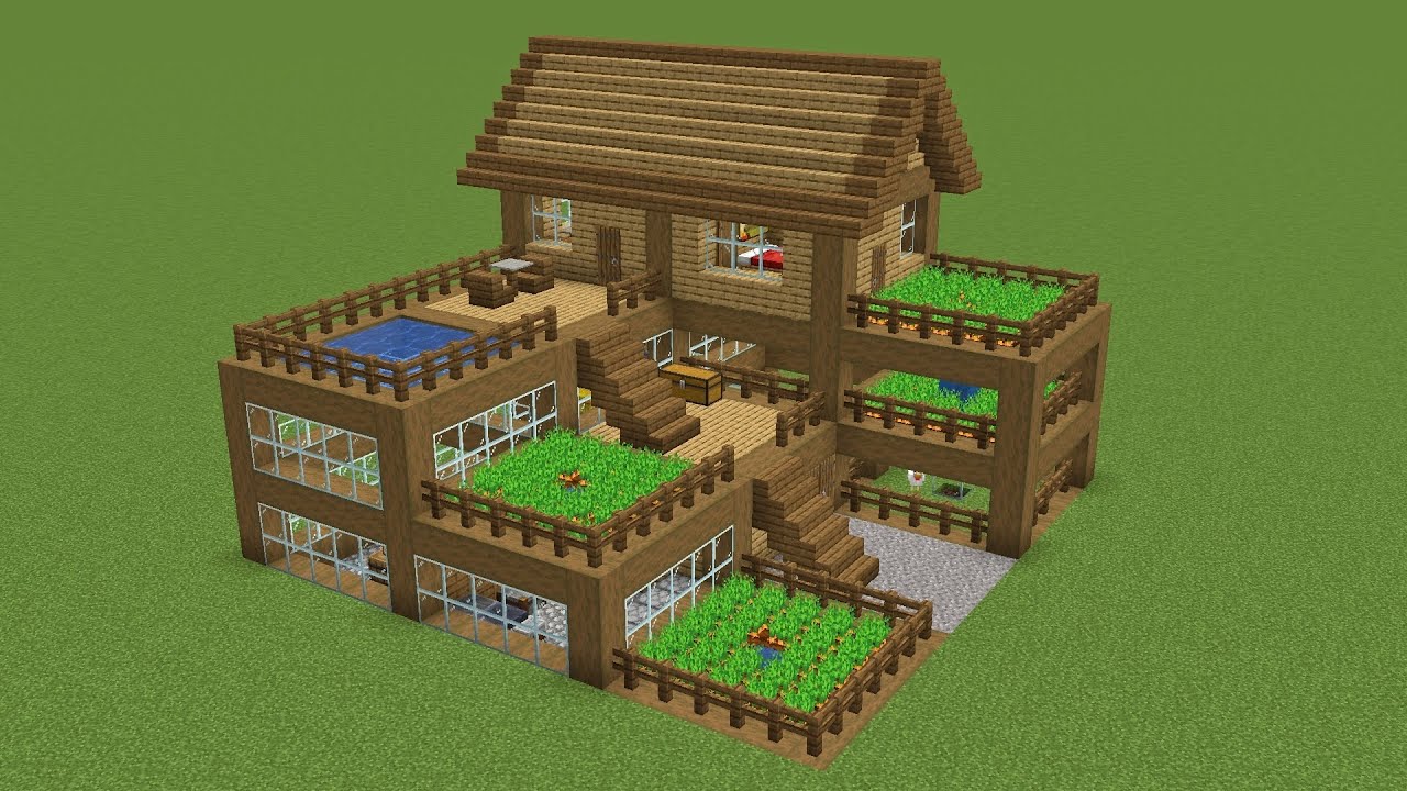 Minecraft - How to build a Large Farm House - Minecraft Builders