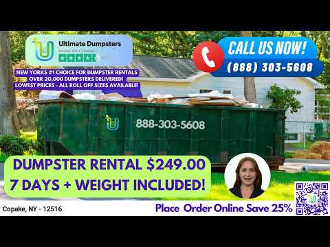 $249 Same Day Roll Off Dumpster Rentals - Copake, NY - Call (888) 303-5608