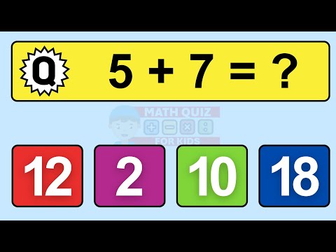 20 Math Quiz for Kids | One Digit Addition Quiz