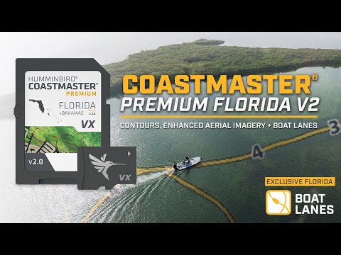 CoastMaster Premium Florida v2 with Boat Lanes + Bahamas Overview [Contour Lines Card]