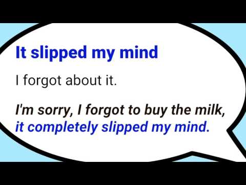 It slipped my mind