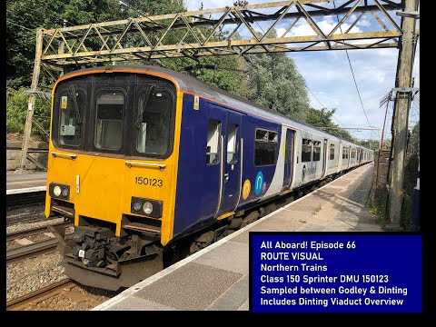 Route Visual + RARE | Northern Trains Class 150 Sprinter DMU 150123 Godley to Dinting Incl Viaduct