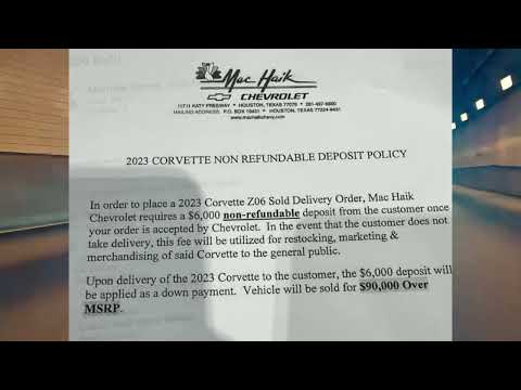 DEALER SCANDAL! - Corvette Z06 2023 $90k markup!