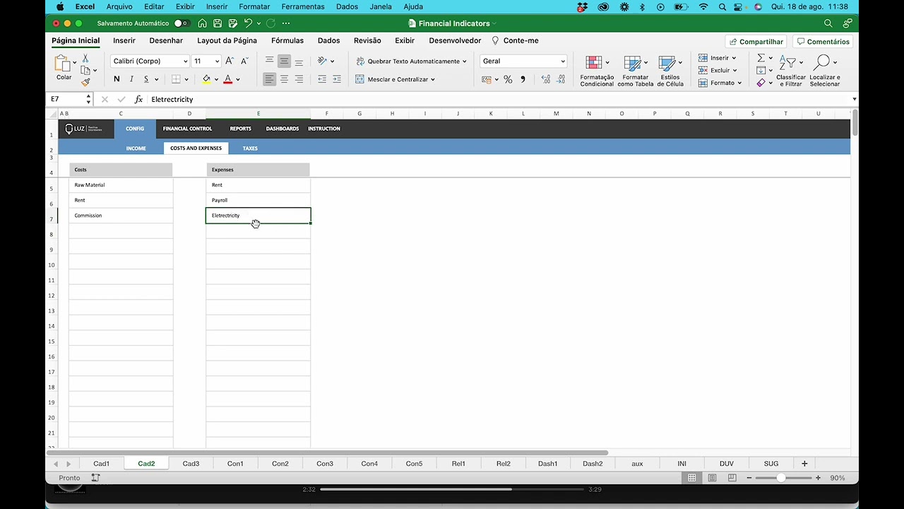 Financial Indicators Excel Spreadsheet Template - Video Tutorial