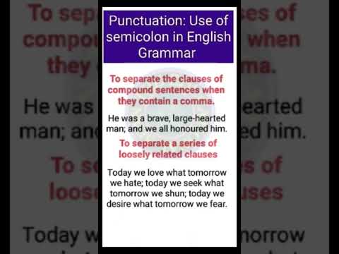 Use of semicolon in English Grammar | How to use punctuation correctly | #Shorts