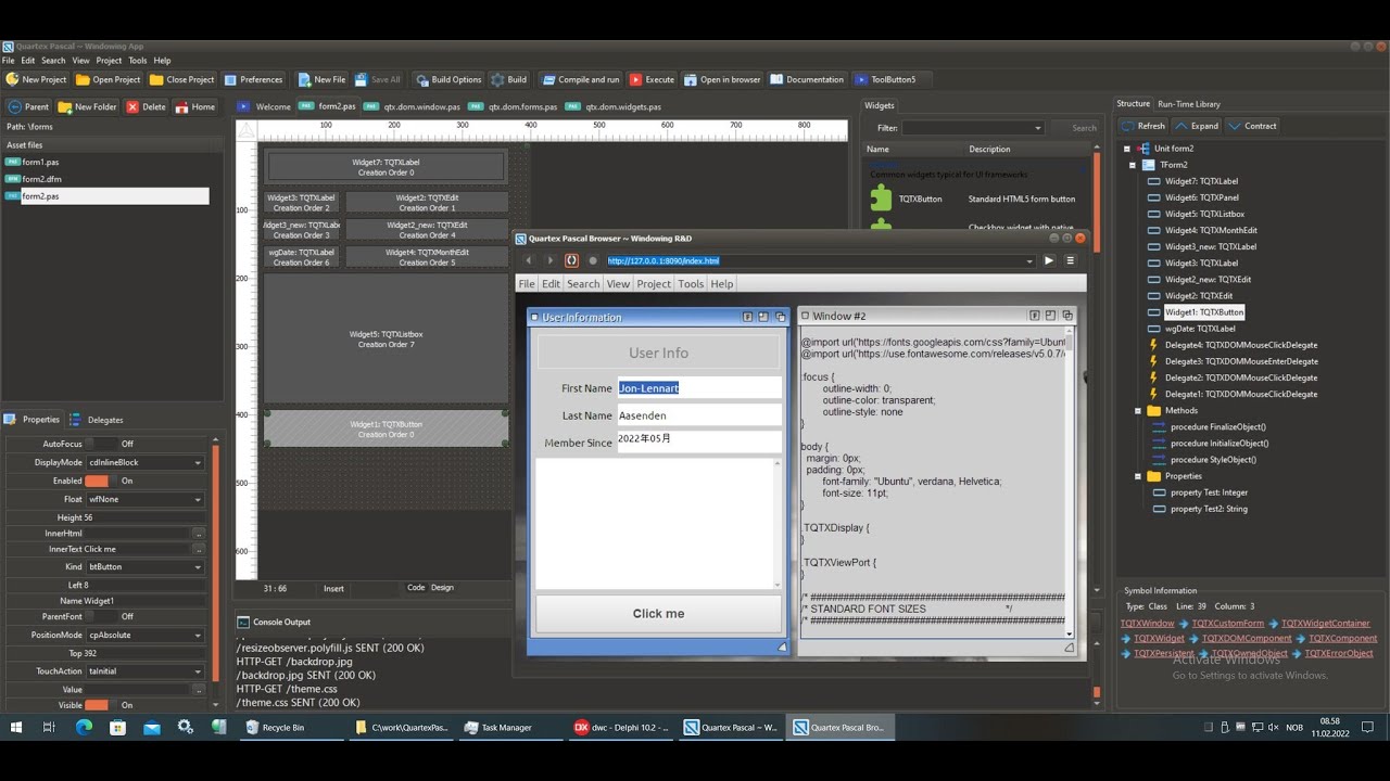 Quartex Pascal Progress