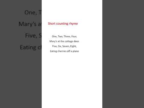 lets learn SHORT COUNTING RHYME like an ancient people.