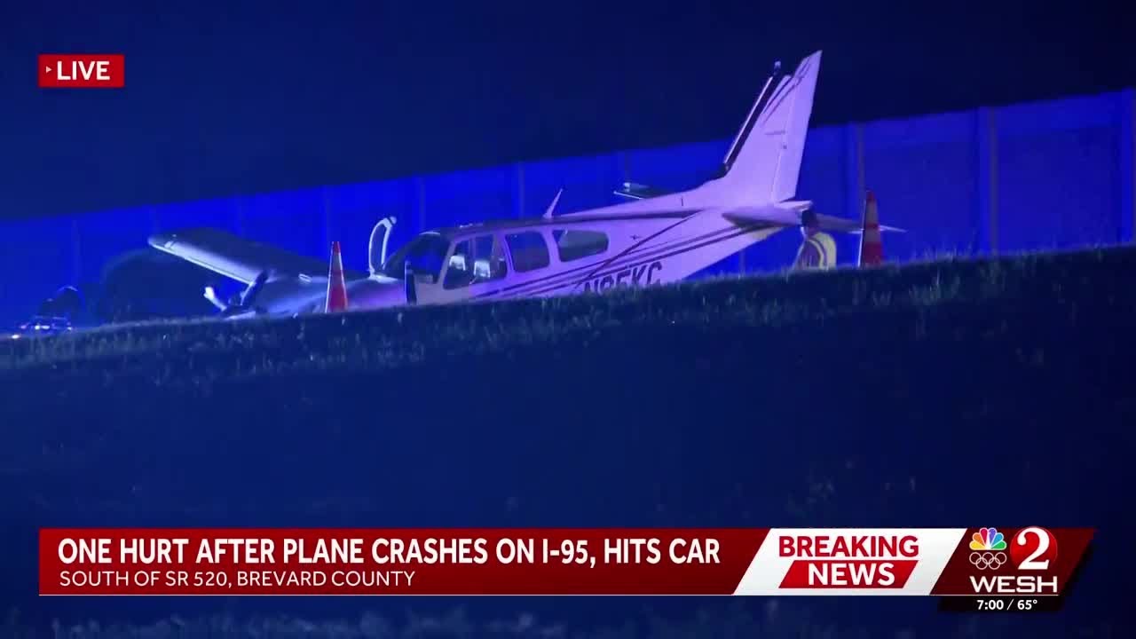 Small plane crashes on I-95 south of SR 520 in Brevard County