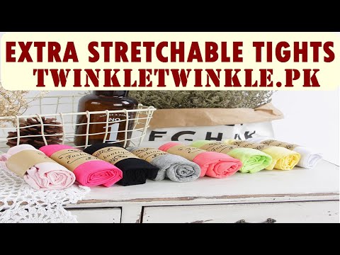 Extra stretchable baby girl tights in 10 different colors