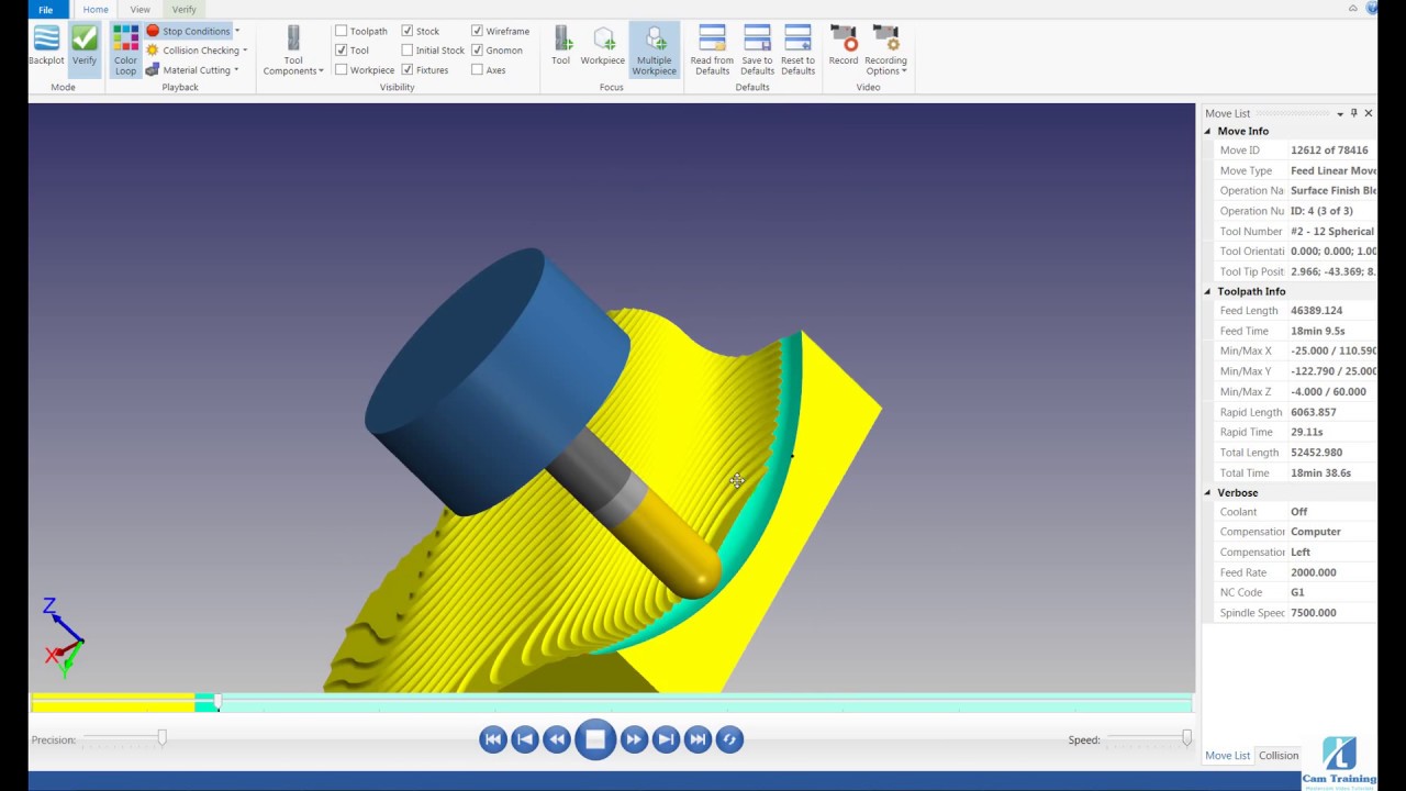 Mastercam2017 Video Tutorial 3D Surface Milling