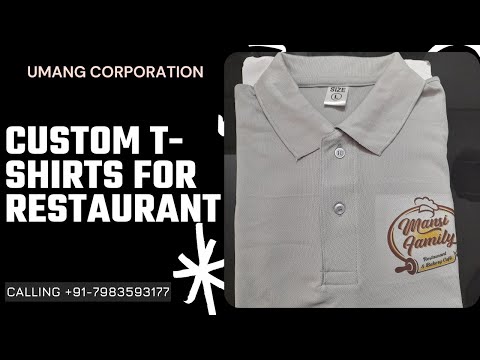 Collar Promotional T-shirt for restaurant / Uniform for restaurant staff | Custom Catering T-shirt