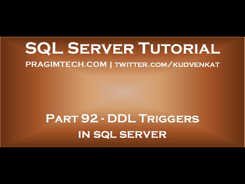 DDL Triggers in sql server