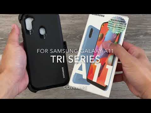 Case for Samsung galaxy A11, COVRWARE TRI Series Holster Armor Case with Built-In Screen Protector
