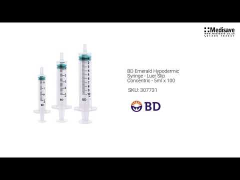 BD Emerald Hypodermic Syringe Luer Slip Concentric 5ml x 100 307731