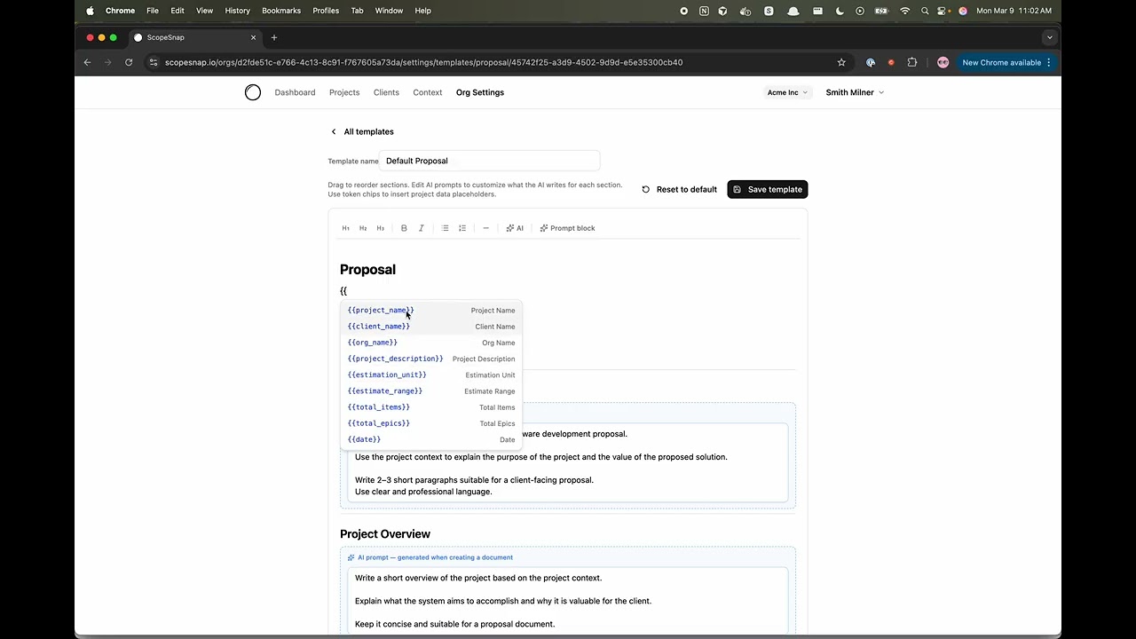 Feature: Proposal & SOW documents
