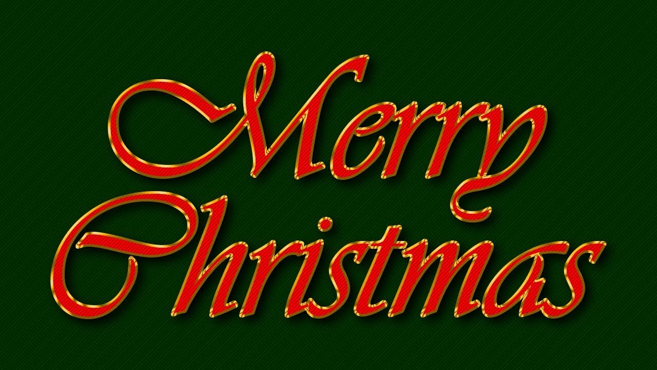 MERRY CHRISTMAS |Red and Gold Text Effect in Photoshop CC 2018