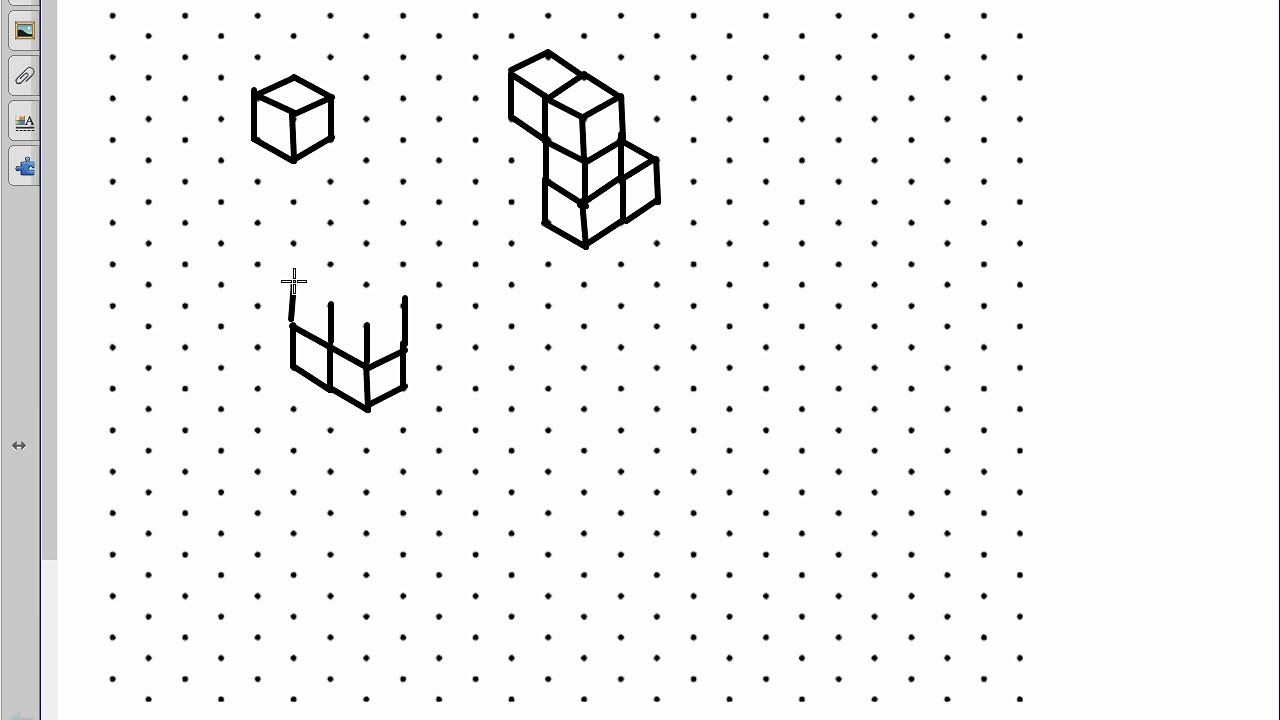 Isometric dot paper and 3D shapes